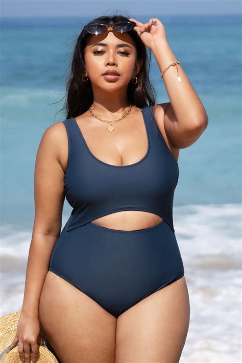 Healing Space Cutout Plus Size One Piece Swimsuit