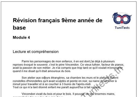 9ème Année Français Expression écrite Module 5 Wadaef FR