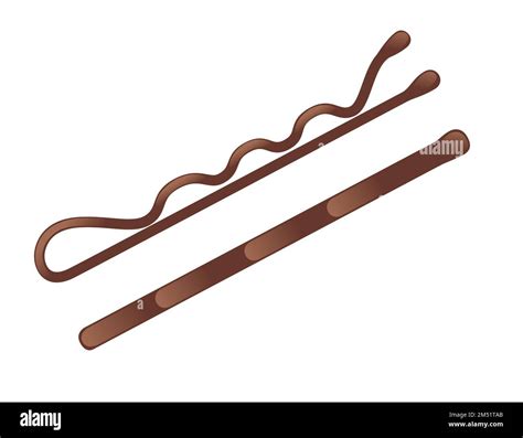 Bobby Pin Steel Hair Accessory Vector Illustration Isolated On White Background Stock Vector