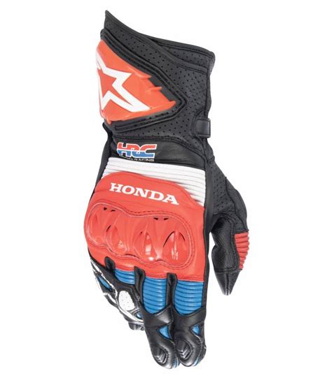 Rukavice GP PRO R3 HONDA kolekce ALPINESTARS černá červená fluo modrá
