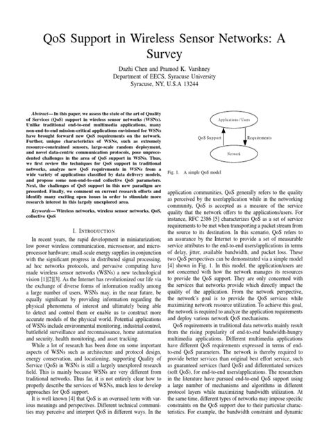 qos support in wireless sensor networks a survey pdf quality of service wireless sensor
