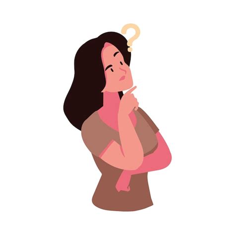 Free Vector Woman Thinking Isolated Illustration Design