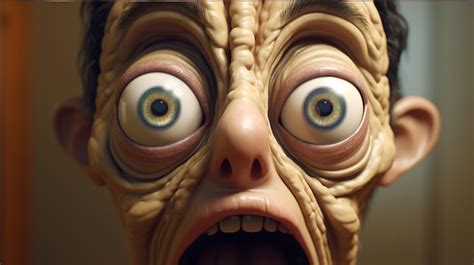 Premium AI Image A Cartoon Character With Big Eyes And A Big Green Eye