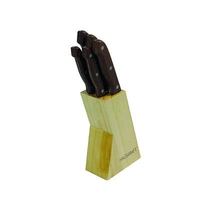 Jogo 5 Facas Cepo Essential Hauskraft FCH J102 Empório da Porcelana