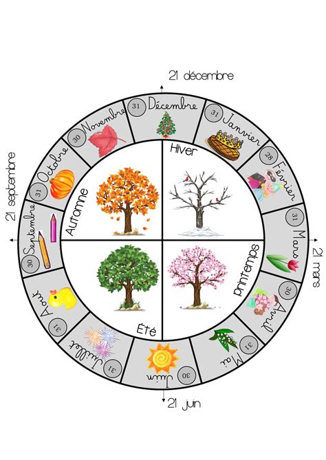 Les Saisons De L année Et Les Mois