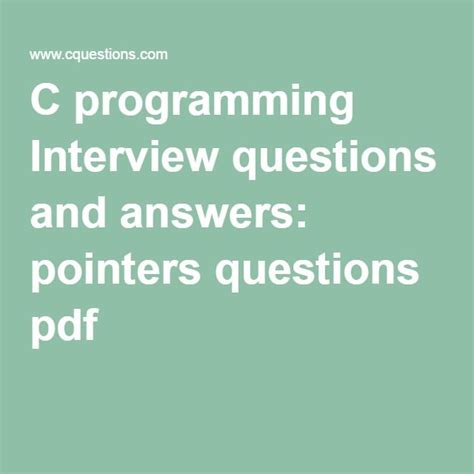 c programming interview questions and answers pointers questions pdf interview questions and