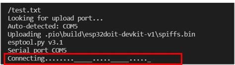 esp32 vs code platformio upload files to filesystem spiffs random vrogue