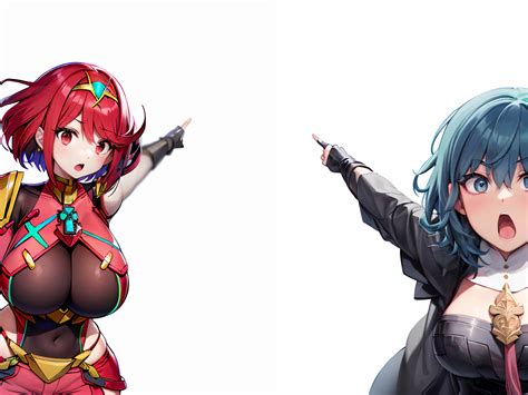 Byleth And Pyra Smash Soy Two Soyjaks Pointing Know Your Meme