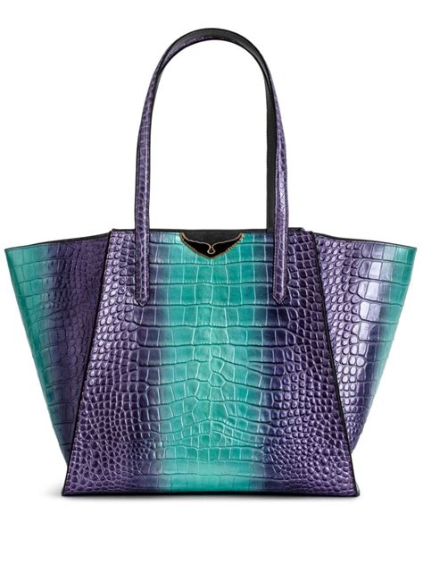 Zadig Voltaire Le Borderline Embossed Leather Tote Bag Farfetch