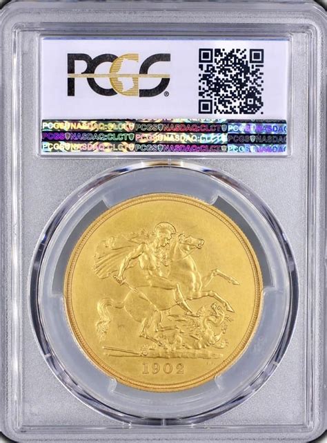 1902 Gold Matte Proof Five Pounds Quintuple Sovereign PCGS PR62 Matte