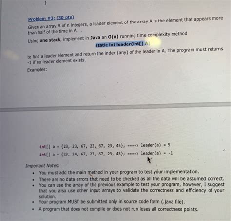 Solved Problem Pts Given An Array A Of N Integers A Chegg
