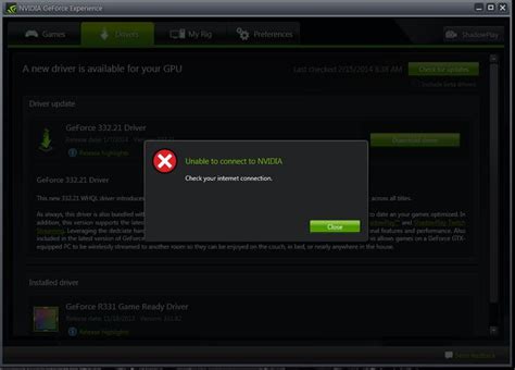 fix geforce experience unable to connect to nvidia try again later error