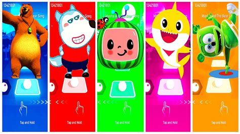 Grizzy Wolfoo Cocomelon Baby Shark Gummy Bear Tiles Hop Edm