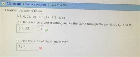 solved consider the points below p 2 0 2 q 2 1 4