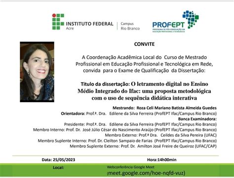 ProfEPT convida comunidade para exame de qualificação PROFEPT IFAC