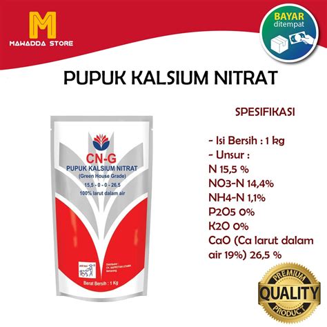 Jual Pupuk Kalsium Nirat Cng Cn G Pak Tani Kg Shopee Indonesia