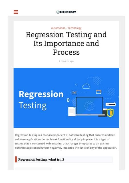 regression testing and its importance and process pdf