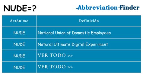 Qué significa NUDE NUDE definiciones Abreviatura Finder