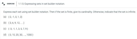 solved express each set using set builder notation then if