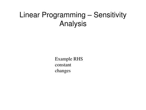 ppt linear programming sensitivity analysis powerpoint presentation id 9506480