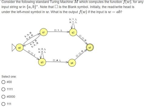 solved consider the following standard turing machine m