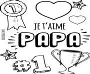 Coloriage Papa Je Taime Numero 1 Fete Des Peres JeColorie