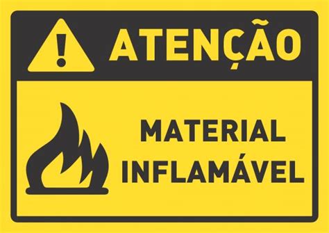 Placa Aten O Material Inflam Vel X Cm Gl Sinaliza O