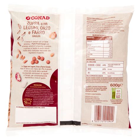 Zuppa Con Legumi Orzo E Farro Surgelata Conad Conad