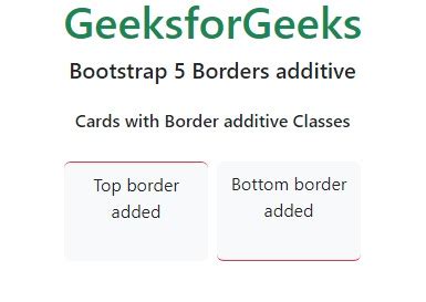 Bootstrap 5 Borders Additive GeeksforGeeks
