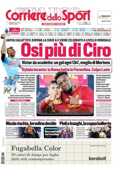 PRIMA PAGINA CdS Campania Osi più di Ciro