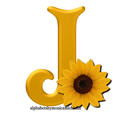 M Michielin Alphabets YELLOW FLOWER SUNFLOWER ALPHABET PNG