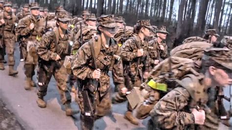 Female Marine Recruits K Conditioning Hike Parris Island Boot Camp