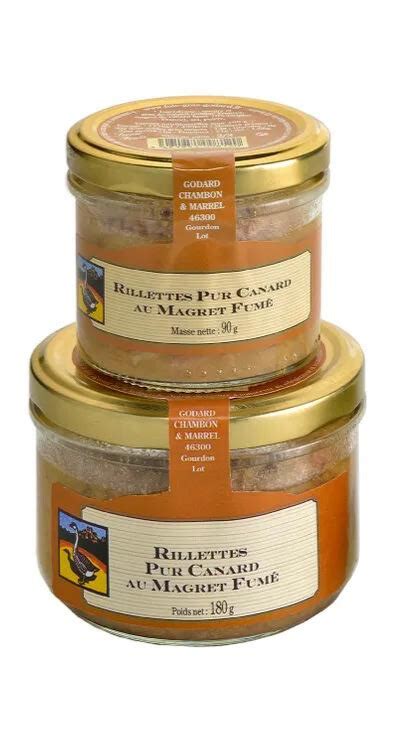 Rillettes pur canard au magret fumé 180g lecomptoirderaphael