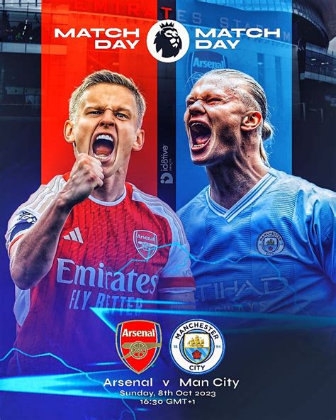 Arsenal Vs Manchester City Matchday Poster EPL Football Sport Poster
