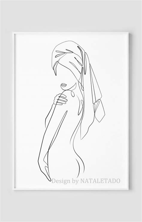 A Black And White Drawing Of A Woman With Her Hand On Her Shoulder In