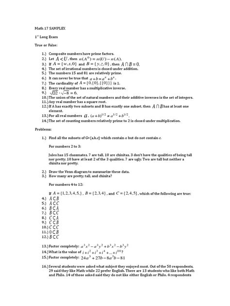 math 17 samplex1 pdf integer arithmetic