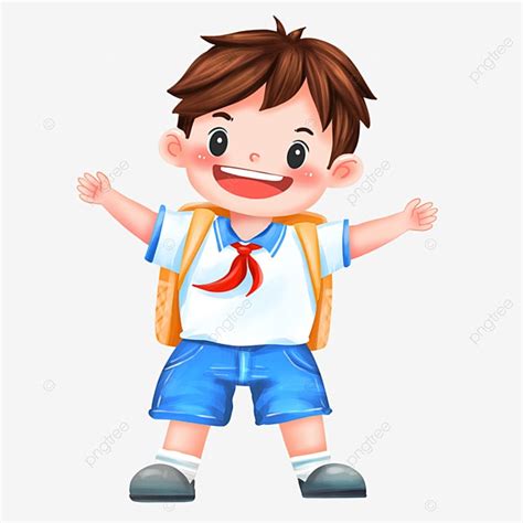 Élève Du Primaire Portant Une écharpe Rouge PNG Enfant étudiant