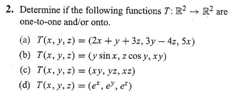 solved determine if the following functions t r2 rightarrow