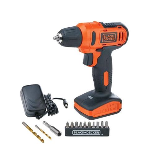 Parafusadeira Furadeira A Bateria Black Decker 12V Bivolt Black