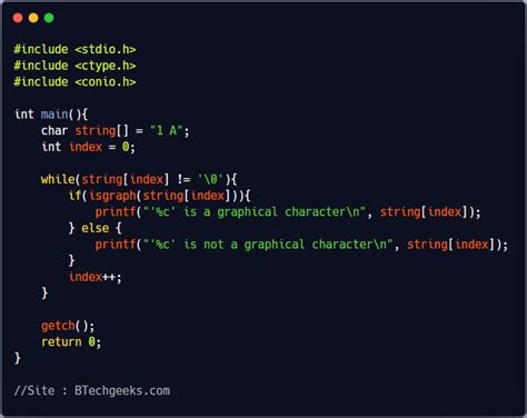 isgraph c library function btech geeks