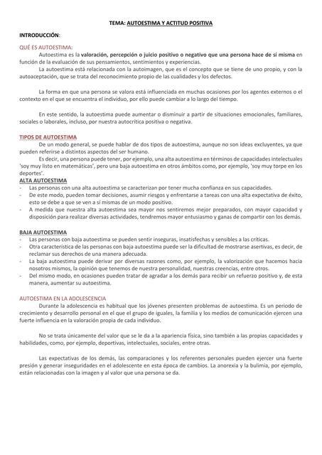 Autoestima Y Actitud Patricia Del Carpio UDocz