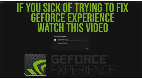 Fix Nvidia Geforce Experience Error Code X Work Youtube