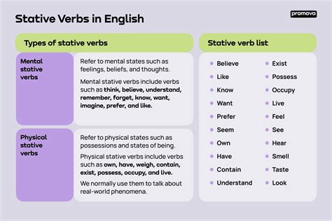 Stative Verb Definition List And Examples Of Stative
