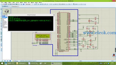 proteus仿真stm32f103r6并口模式控制lcd1602液晶屏 stm32 8 eleok