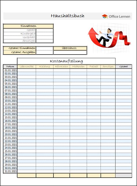 Excel Kostenlose Haushaltsbuch Vorlagen 2021 Office Lernen