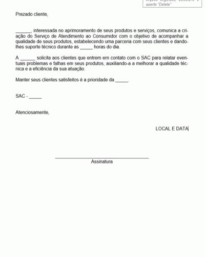 Refer Ncia De Aviso De Divulga O De Presta O De Servi O Modelo