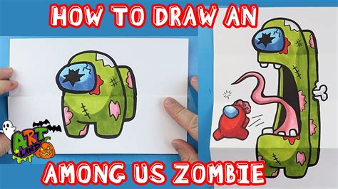 How To Draw An AMONG US ZOMBIE SURPRISE FOLD