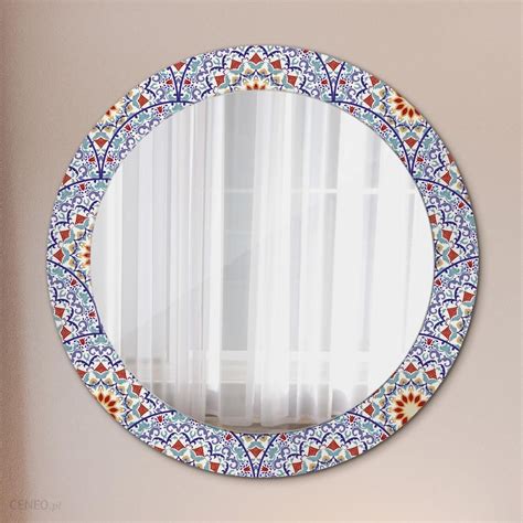 Tulup Lustro dekoracyjne okrągłe Orientalna kolorowa kompozycja 70cm