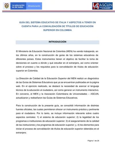 GUÍA DEL SISTEMA EDUCATIVO DE ITALIA Y ASPECTOS A TENER EN CUENTA PARA