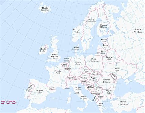 Na Mapie Konturowej Europy Zaznacz Wszystkie Kraje I Napisz Ich Stolice